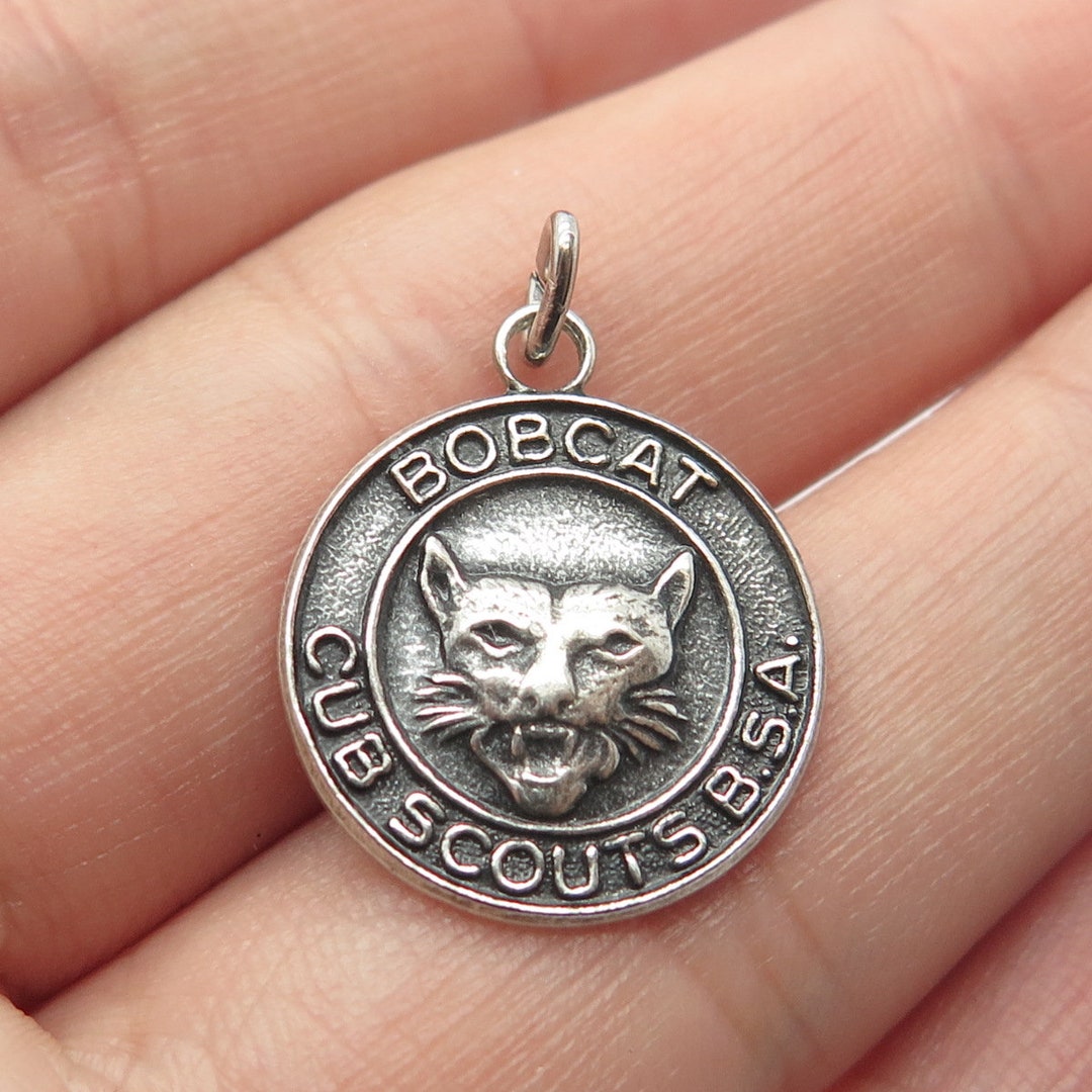 925 Sterling Silver Vintage "bobcat Cub Scouts Bsa" Charm Pendant - Etsy