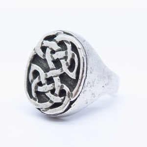 925 Sterling Silver Celtic / Viking Knot Signet Ring Size 9 1/4 - Etsy