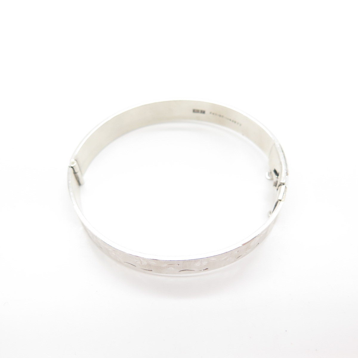 925 Sterling Silver Vintage Birmingham Monomil Etched Hinged Bangle ...
