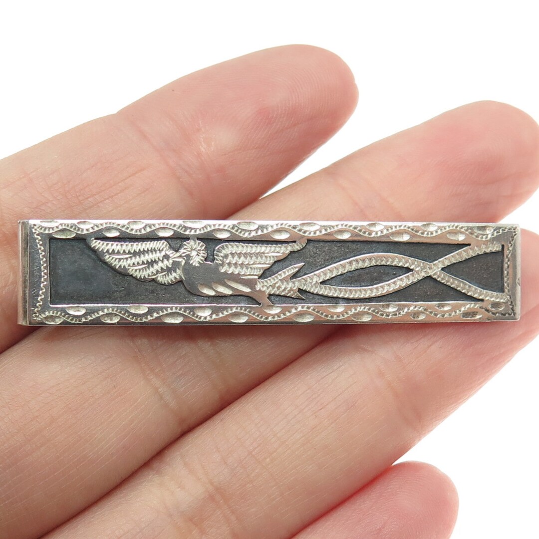 900 Silver Vintage Guatemala Phoenix Bird Tie Clip - Etsy