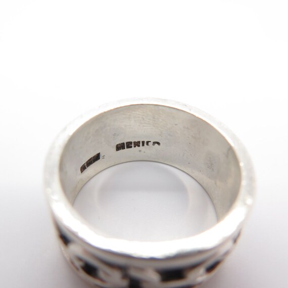 925 Sterling Silver Vintage Mexico Chain Band Ring Si… - Gem