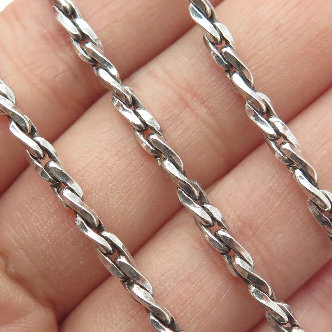 CA CO. 925 Sterling Silver Vintage Twisted Cable Chain Necklace 16" - Etsy