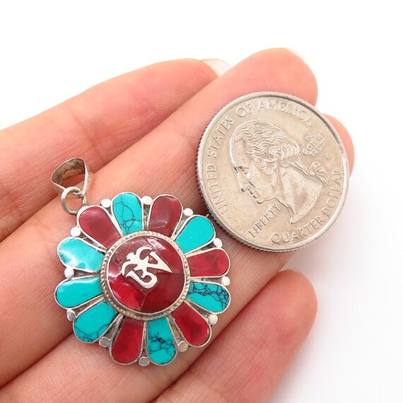 925 Sterling Silver Turquoise Gem and Enamel US Navy … - Gem