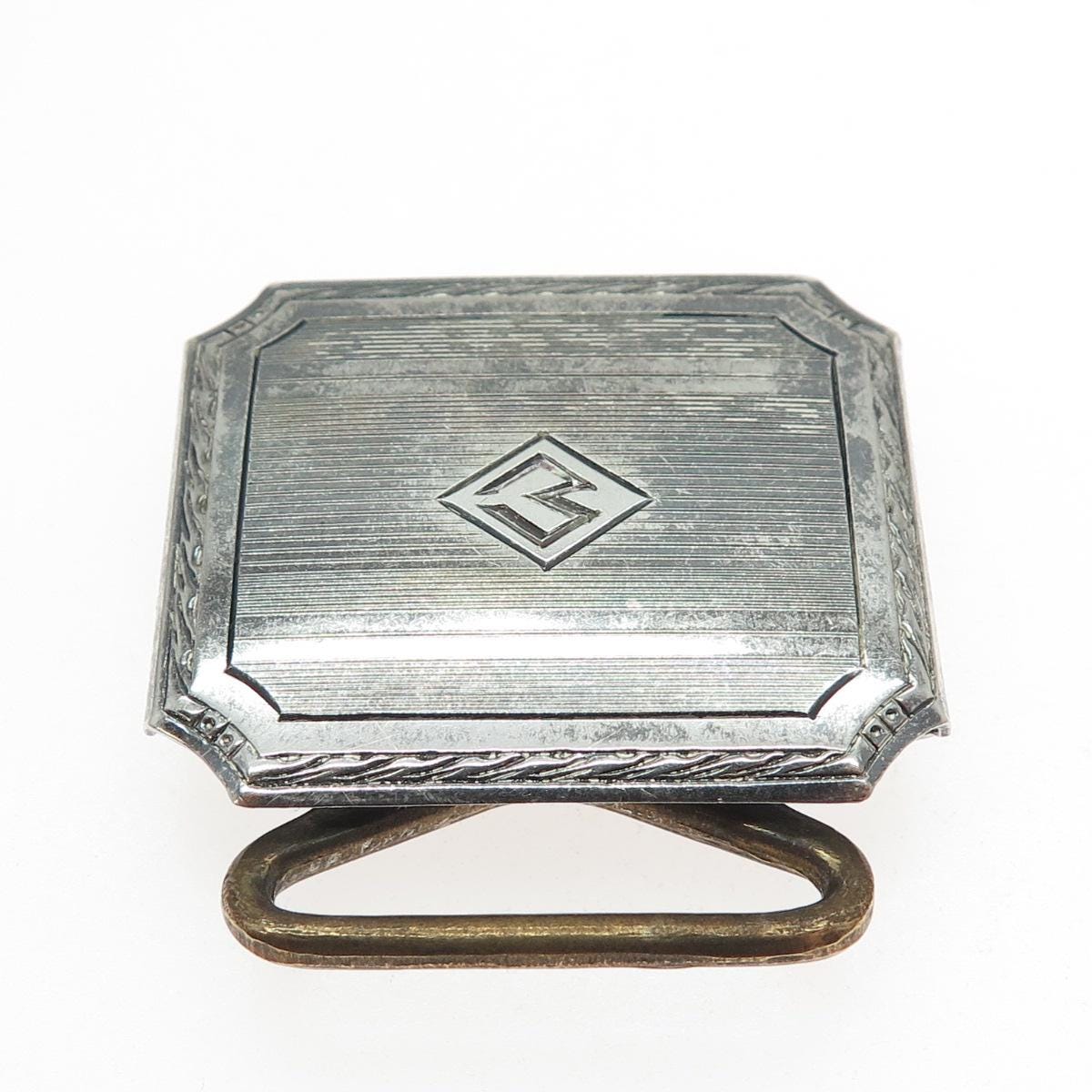 DUNN BROS 925 Sterling Silver Antique Art Deco Letter M Monogram Belt ...