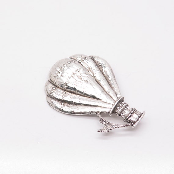 925 Sterling Silver Antique Parachute Pin Brooch - Gem