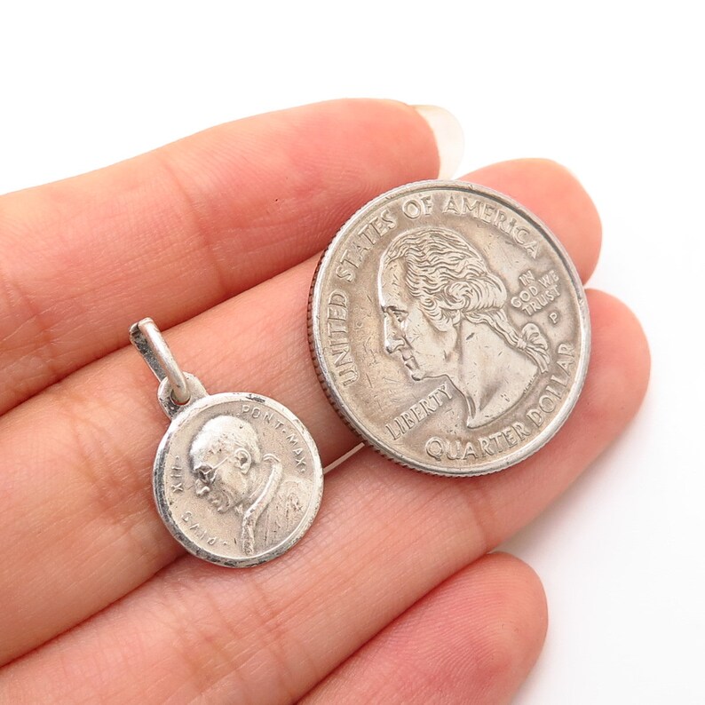 800 Silver Vintage Pope Pius XII Religious Medal Pendant - Etsy