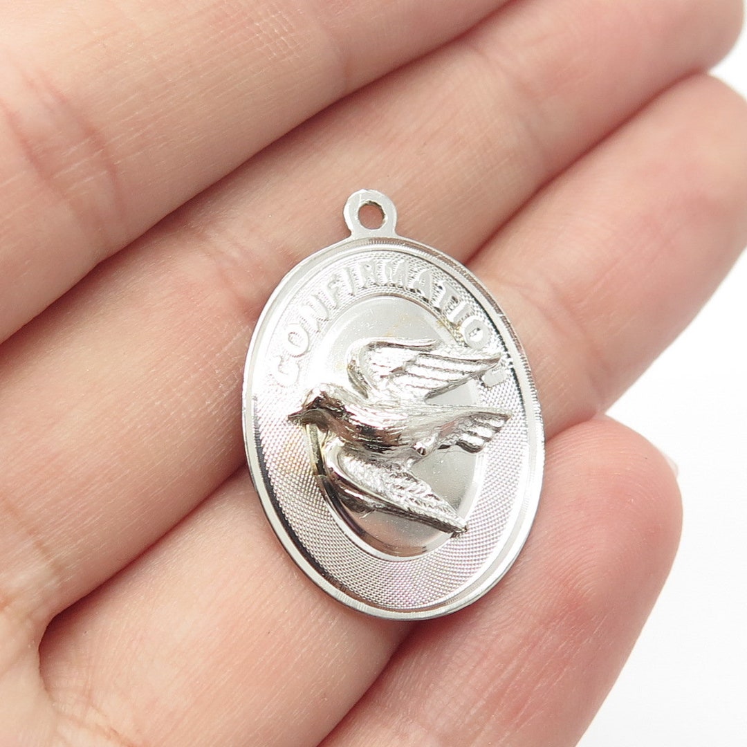 925 Sterling Silver Vintage "confirmation" Holy Ghost Charm Pendant - Etsy