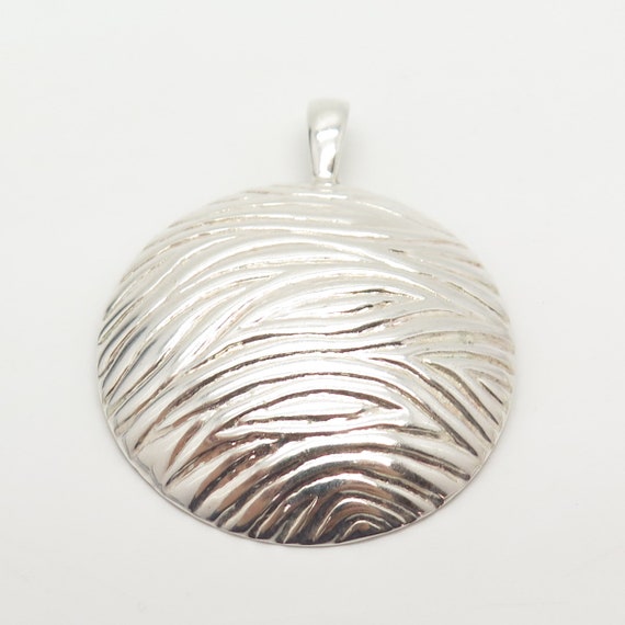 925 Sterling Silver Vintage Ribbed Hollow Round Penda… - Gem