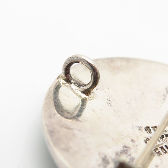 925 Sterling Vintage Mexico Turquoise Inlay Aztec Cal… - Gem