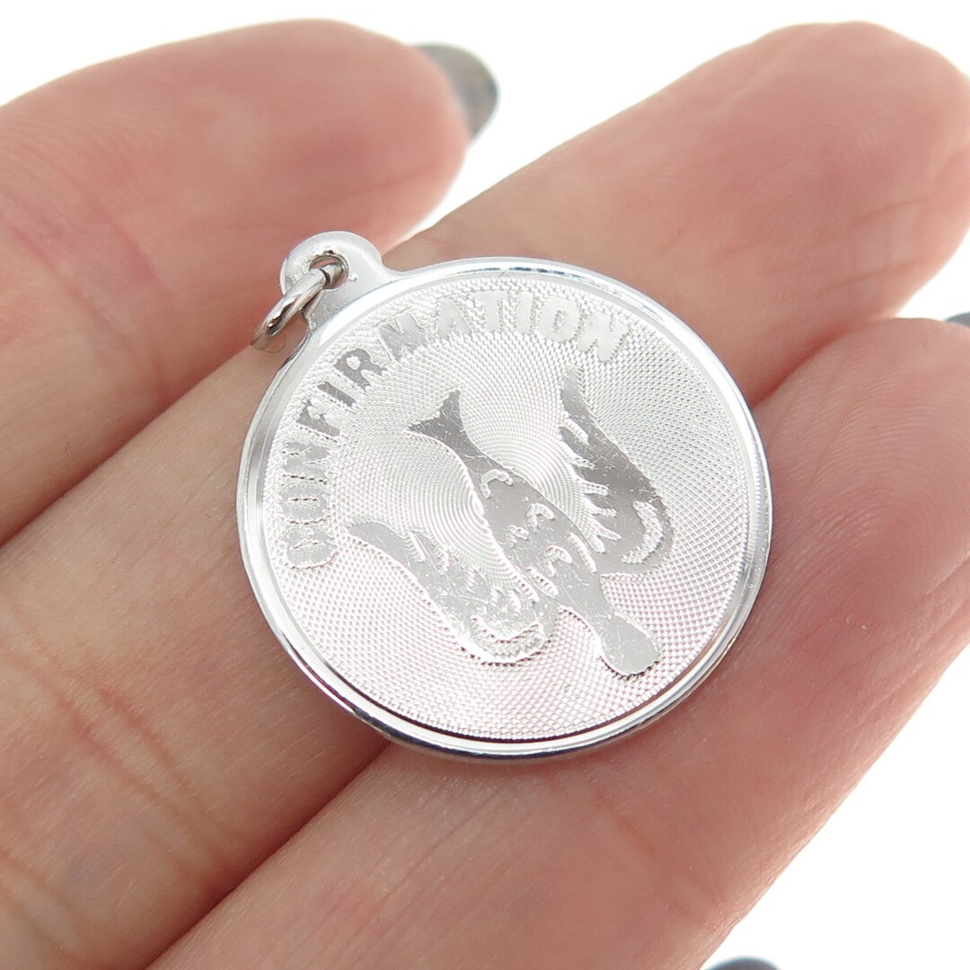 925 Sterling Silver Vintage "confirmation" Holy Ghost Religious Charm ...