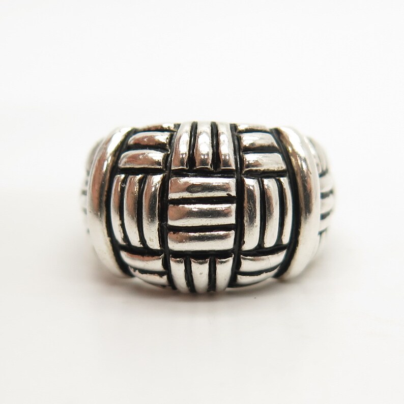 925 Sterling Silver Vintage Woven / Textured Ring Size 6 3/4 - Etsy