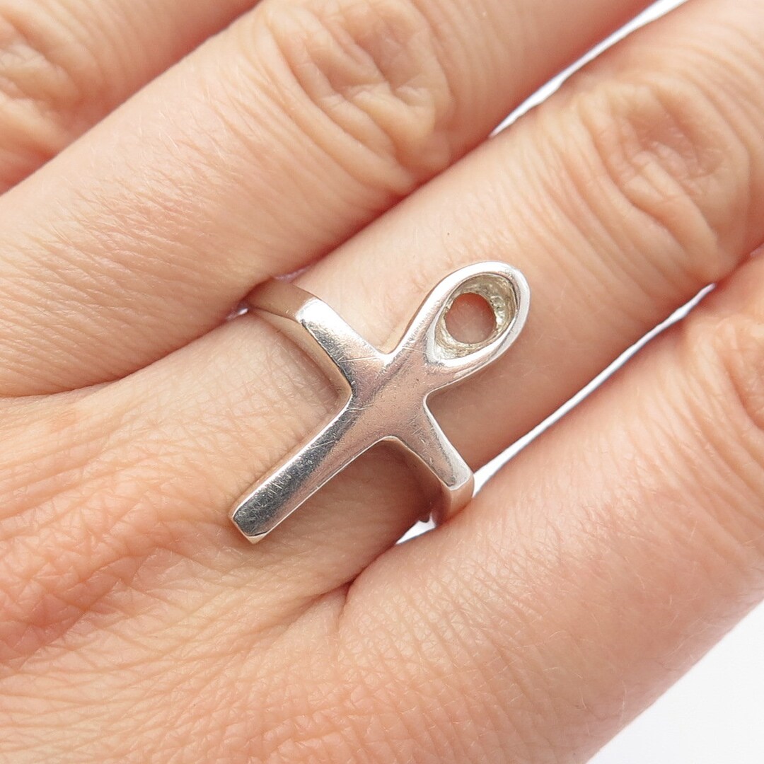 925 Sterling Silver Vintage Mexico Cross Ring Size 8.25 - Etsy