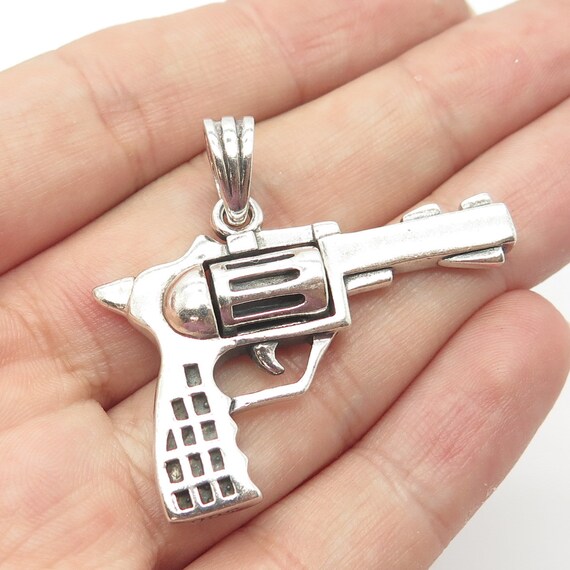 vintage silver gun revolver - Gem