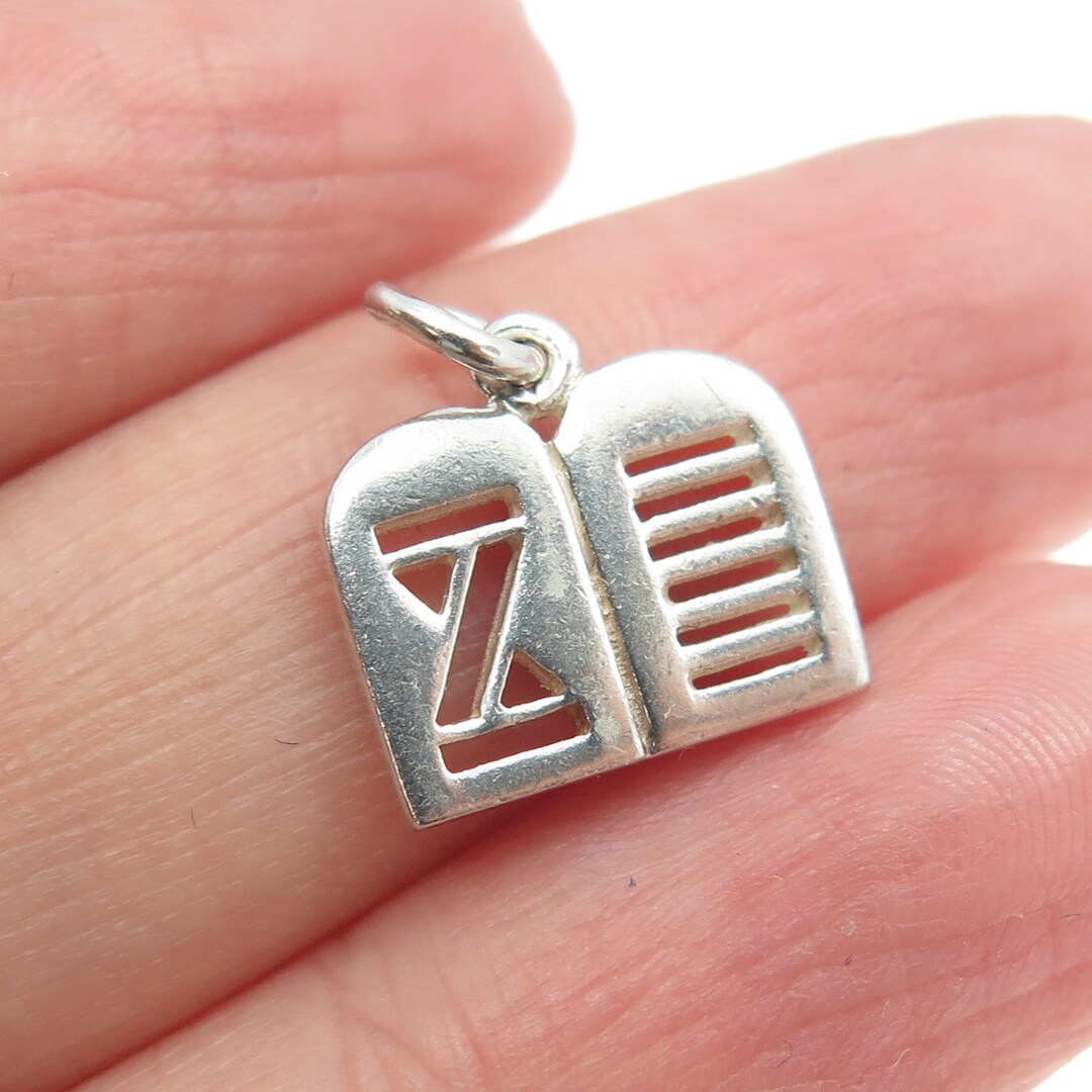 925 Sterling Silver Vintage "x" Window Shades Religious Charm Pendant ...