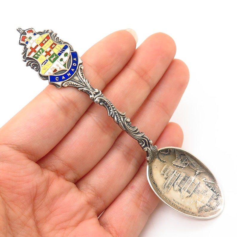 925 Sterling Silver Antique Enamel ottawa Canada - Etsy