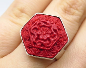 Cinnabar Ring | Etsy