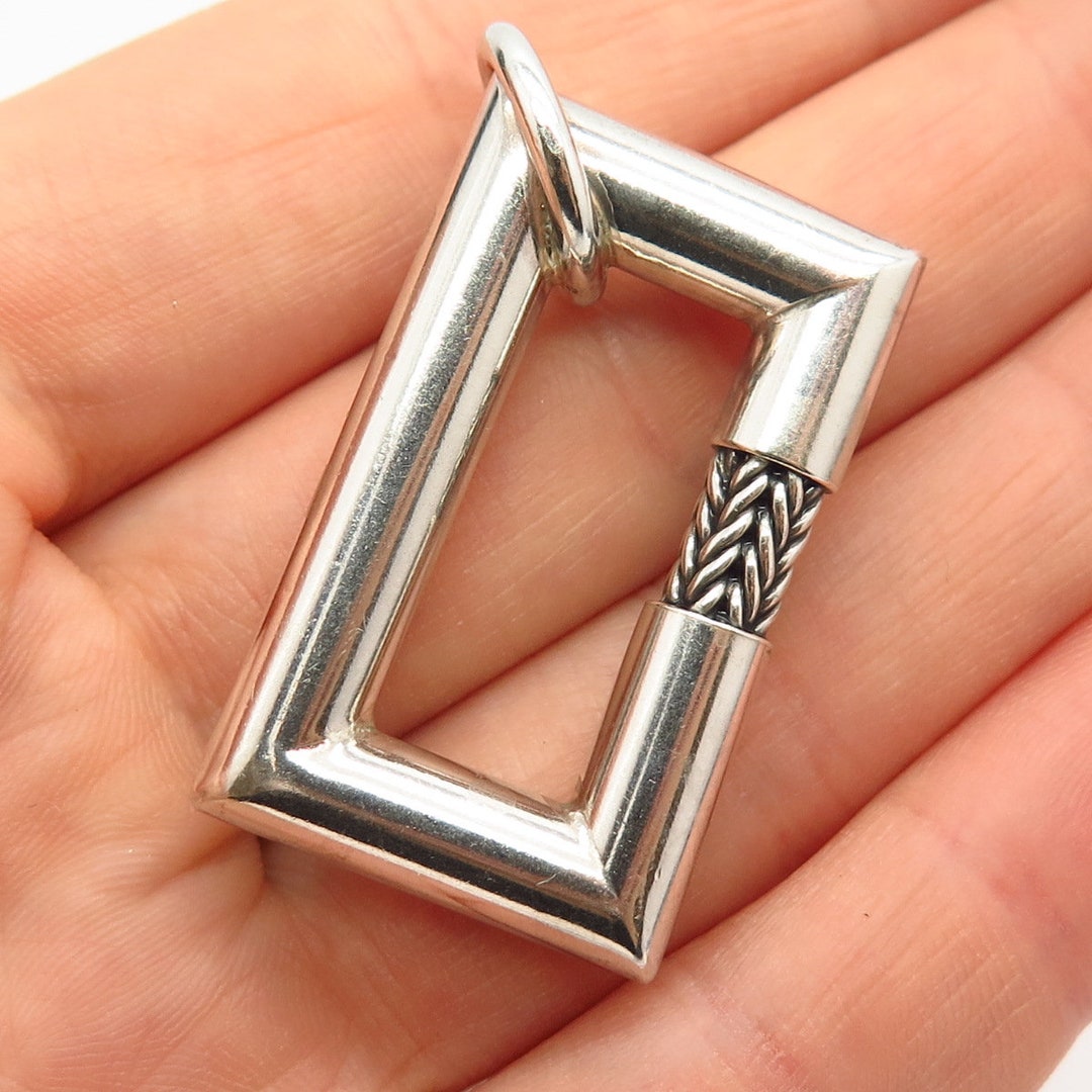 925 Sterling Silver Vintage Modernist Design Slide Pendant - Etsy