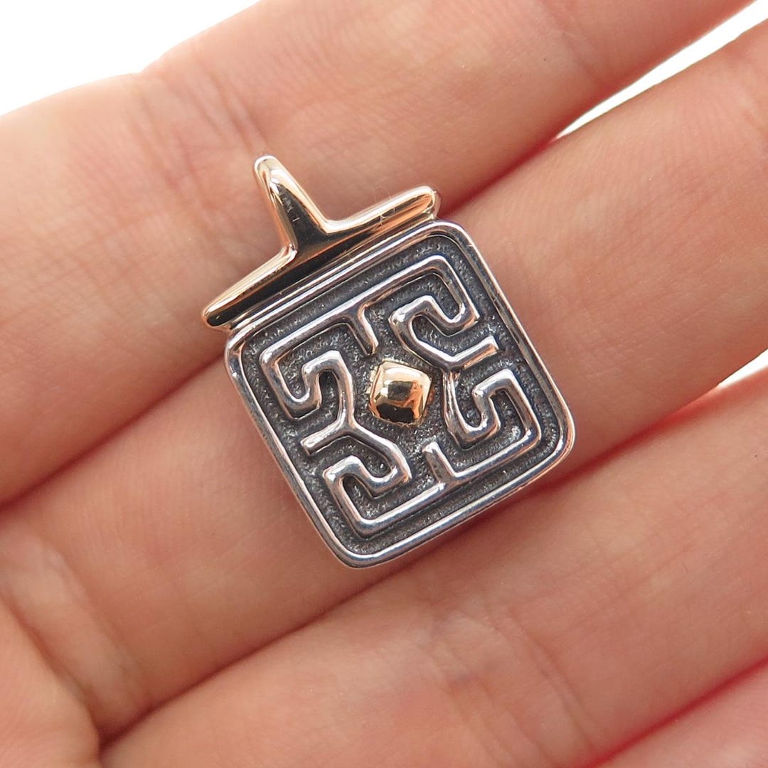 ROSS SIMONS 14K Gold & 925 Sterling Silver Vintage Modernist Mini Charm ...