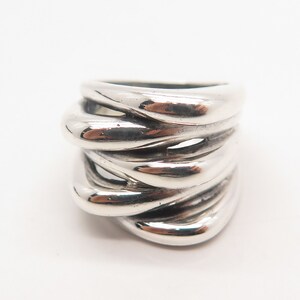 925 Sterling Silver Vintage Italy Multi-row Ring Size 4.75 - Etsy