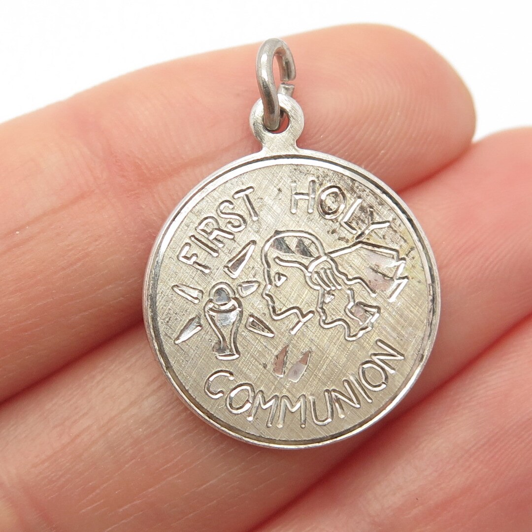 925 Sterling Silver Vintage Creed "first Holy Communion" Charm Pendant ...