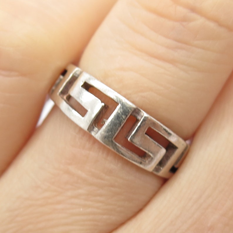 925 Sterling Silver Vintage Greek Maze Ring Size 6 3/4 - Etsy