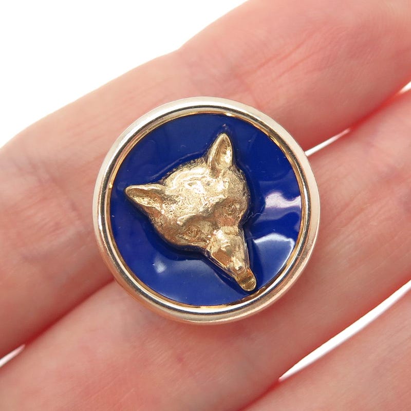 Antique Fox Button - Etsy