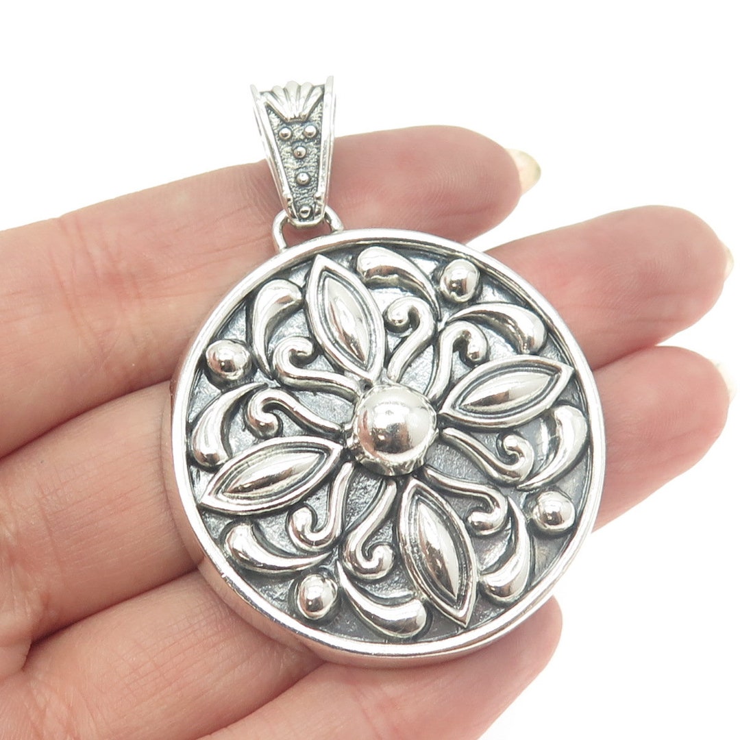MARK WASSERMAN SAMARA 925 Sterling Silver Vintage Mexico Ornate Pendant ...