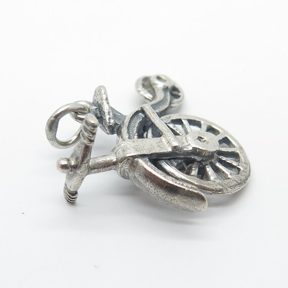 925 Sterling Silver Antique Circus Wheel Pendant - Gem