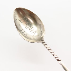 925 Sterling Silver Antique Lizard / Crocodile Design Souvenir Spoon - Etsy
