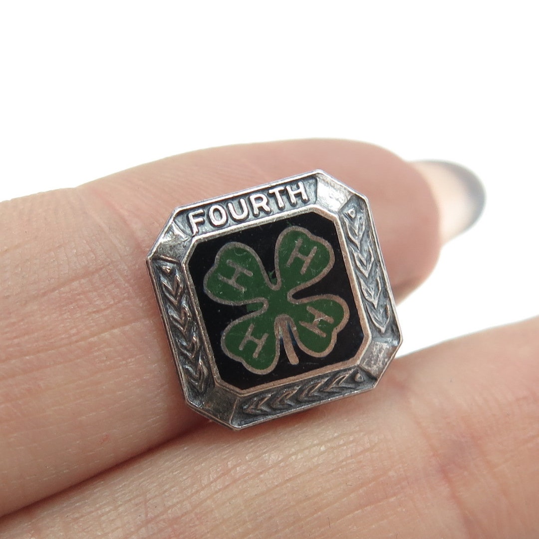 925 Sterling Silver Vintage 4-H Club 4th Year Membership Achievement ...