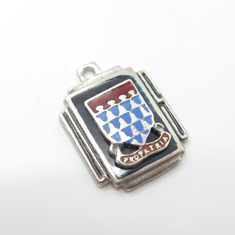 925 Sterling Silver Antique WWII Enamel US Army Pro Patria Charm ...