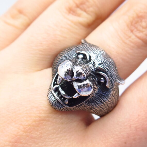 925 Sterling Silver Vintage Wild Animal Ring Size 11.… - Gem