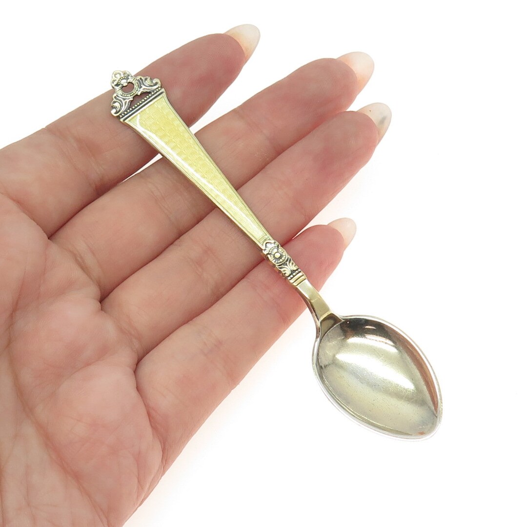 NILS HANSEN 925 Sterling Silver Gold Plated Vintage Norway Enamel ...