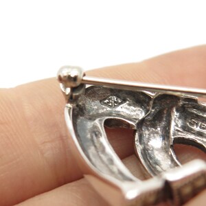 925 Sterling Vintage Judith Jack Real Marcasite Gem Heart Pin Brooch ...