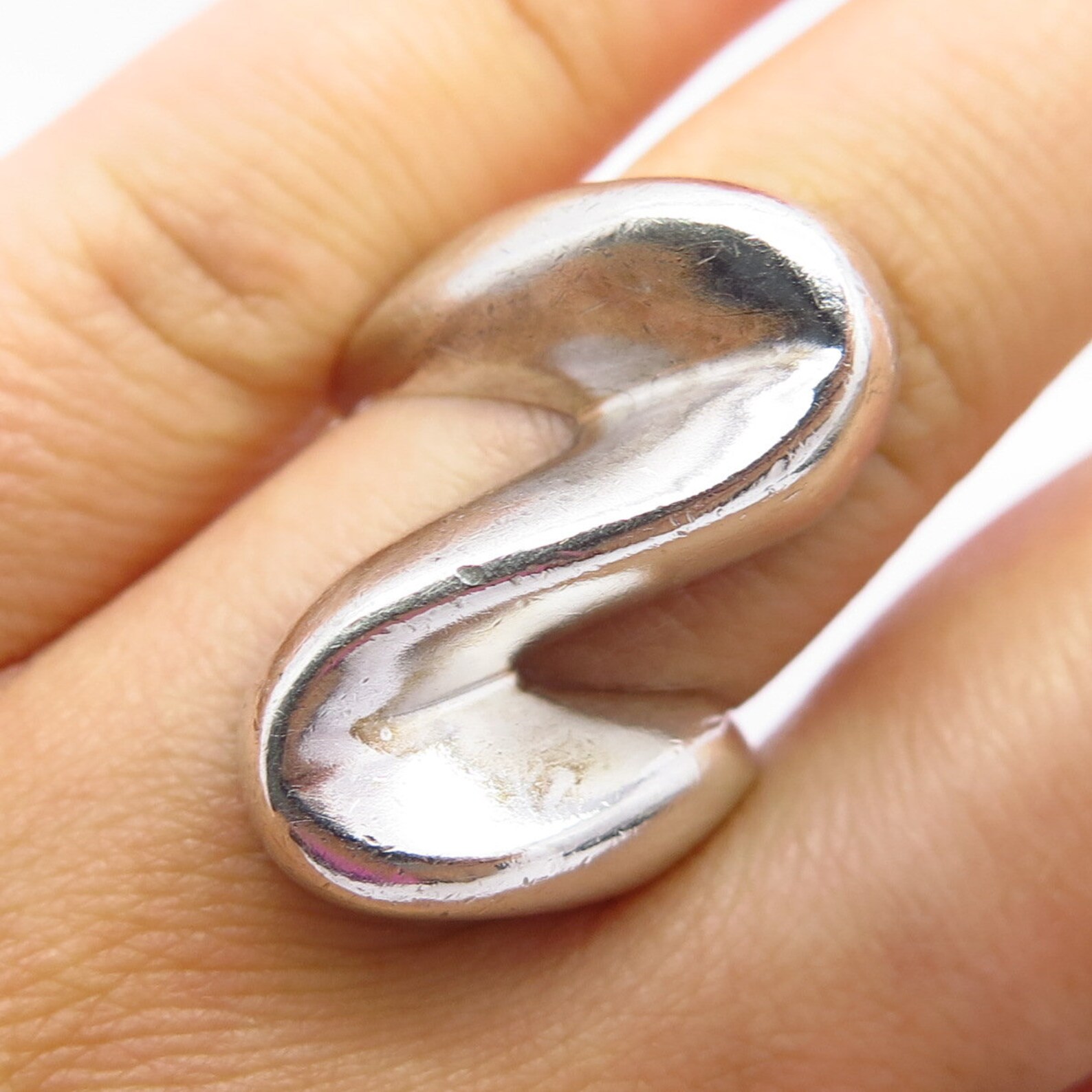 925 Sterling Silver Vintage Wavy Ring Size 6 1/4 - Etsy