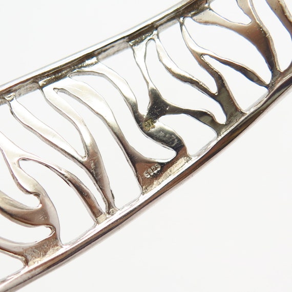 925 Sterling Silver Zebra Print Concave Design Wide C… - Gem
