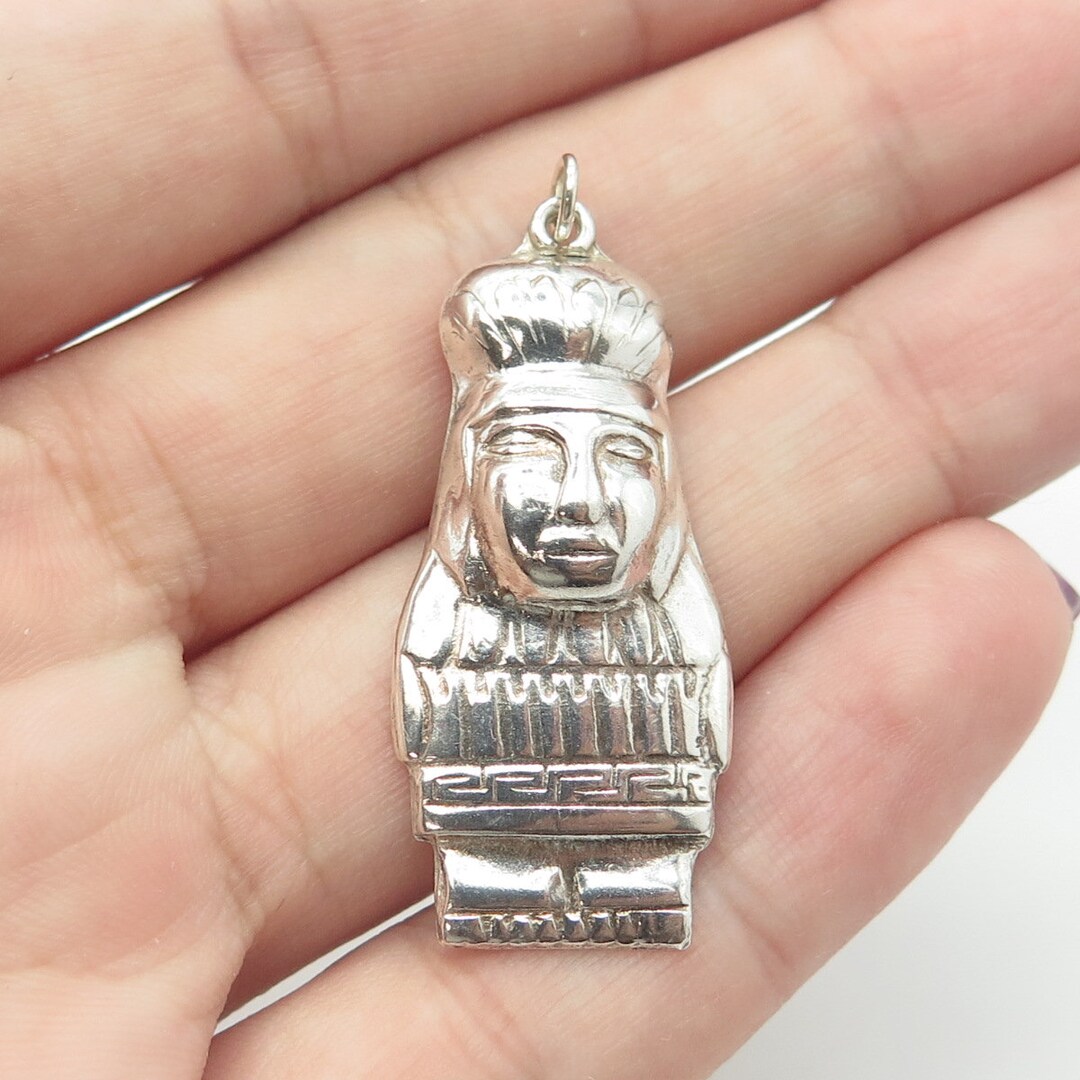 925 Sterling Silver Vintage FS Peru Tribal Goddess Pendant - Etsy