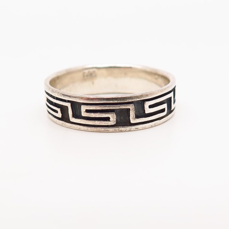 925 Sterling Silver Greek Maze Design Band Ring Size 8 1/4 - Etsy
