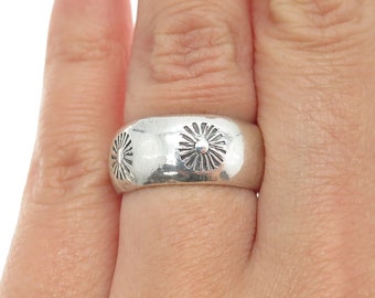 Crystal Encrusted Sterling Silver Women's Band Ring Size 6.5 - Etsy