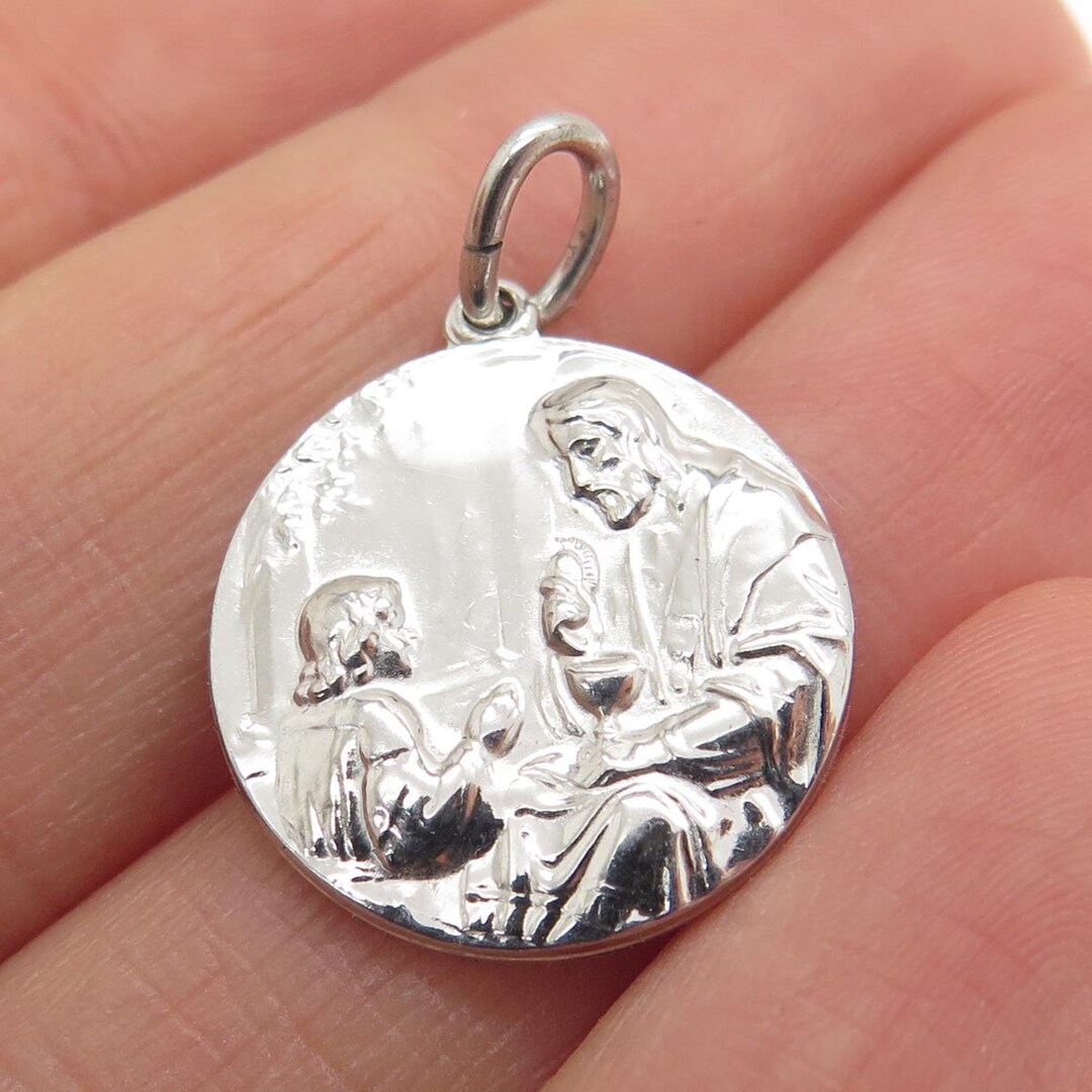 CHARLES THOMAE 925 Sterling Silver Vintage Jesus Religious Charm ...