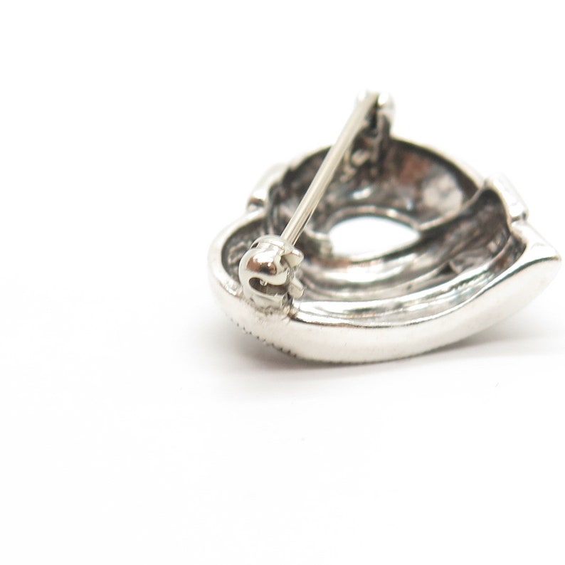 925 Sterling Vintage Judith Jack Real Marcasite Gem Heart Pin - Etsy