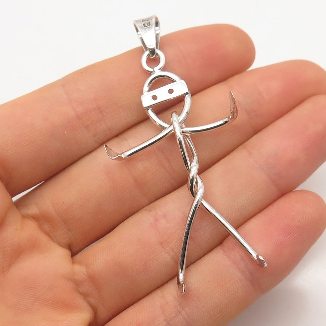 925 Sterling Silver Vintage Mexico Human Pendant - Etsy