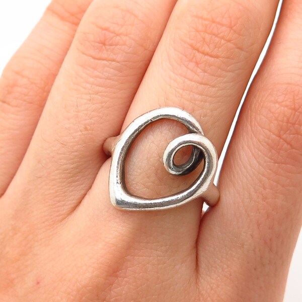 Open Heart Ring - Etsy