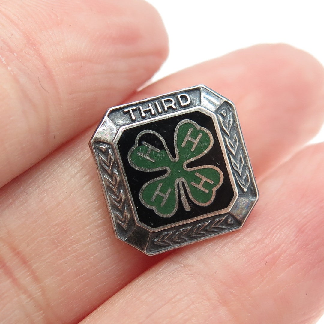 925 Sterling Silver Vintage 4-H Club 3rd Year Membership Achievement ...