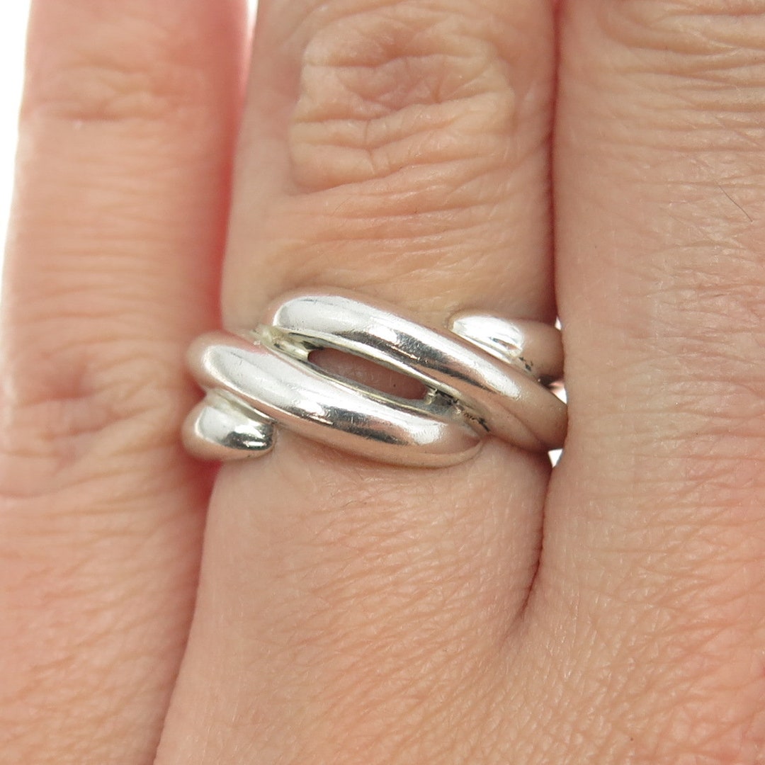 925 Sterling Silver Vintage Ribbed Ring Size 6.25 - Etsy