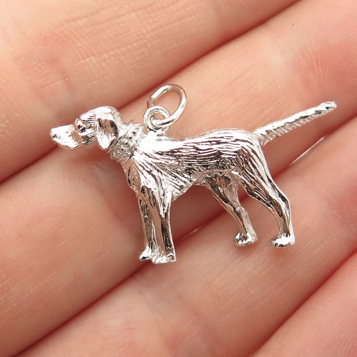 925 Sterling Silver Vintage Dog Charm Pendant | Etsy