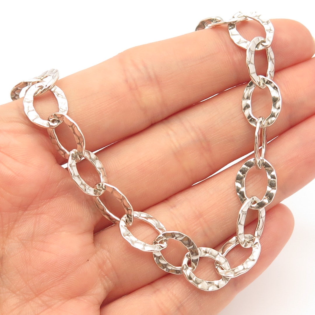 925 Sterling Silver Vintage Carolyn Pollack Hammered Cable Chain ...