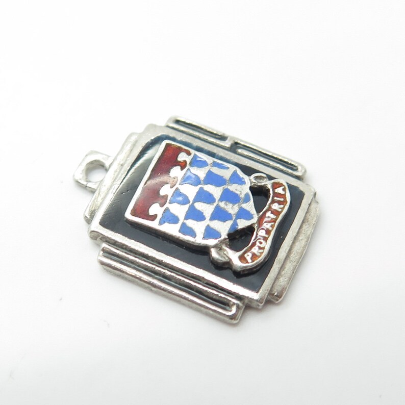 925 Sterling Silver Antique WWII Enamel US Army Pro Patria Charm ...