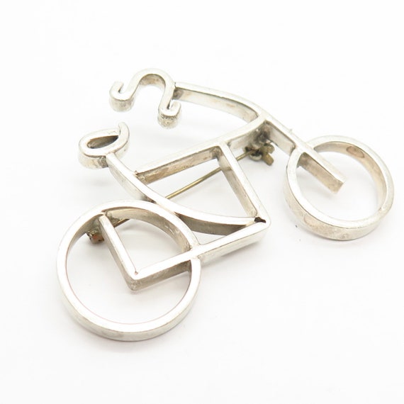 925 Sterling Silver Vintage Mexico Bicycle Design Pin… - Gem