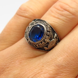 925 Sterling Silver Glass St. Francis Xavier School Ring Size 8.5 - Etsy